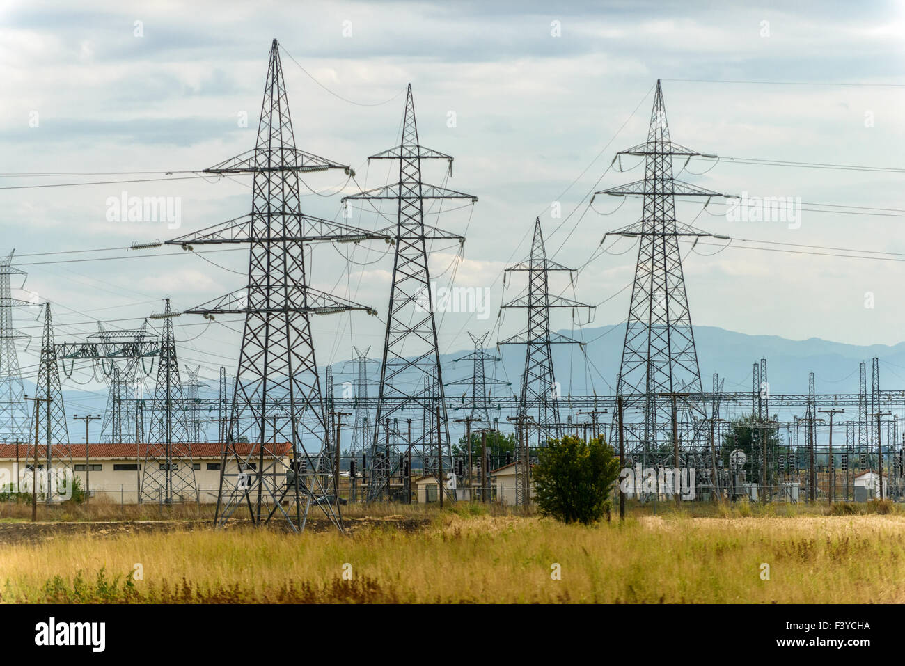 Electricity distribution substation pylons hi-res stock photography and ...