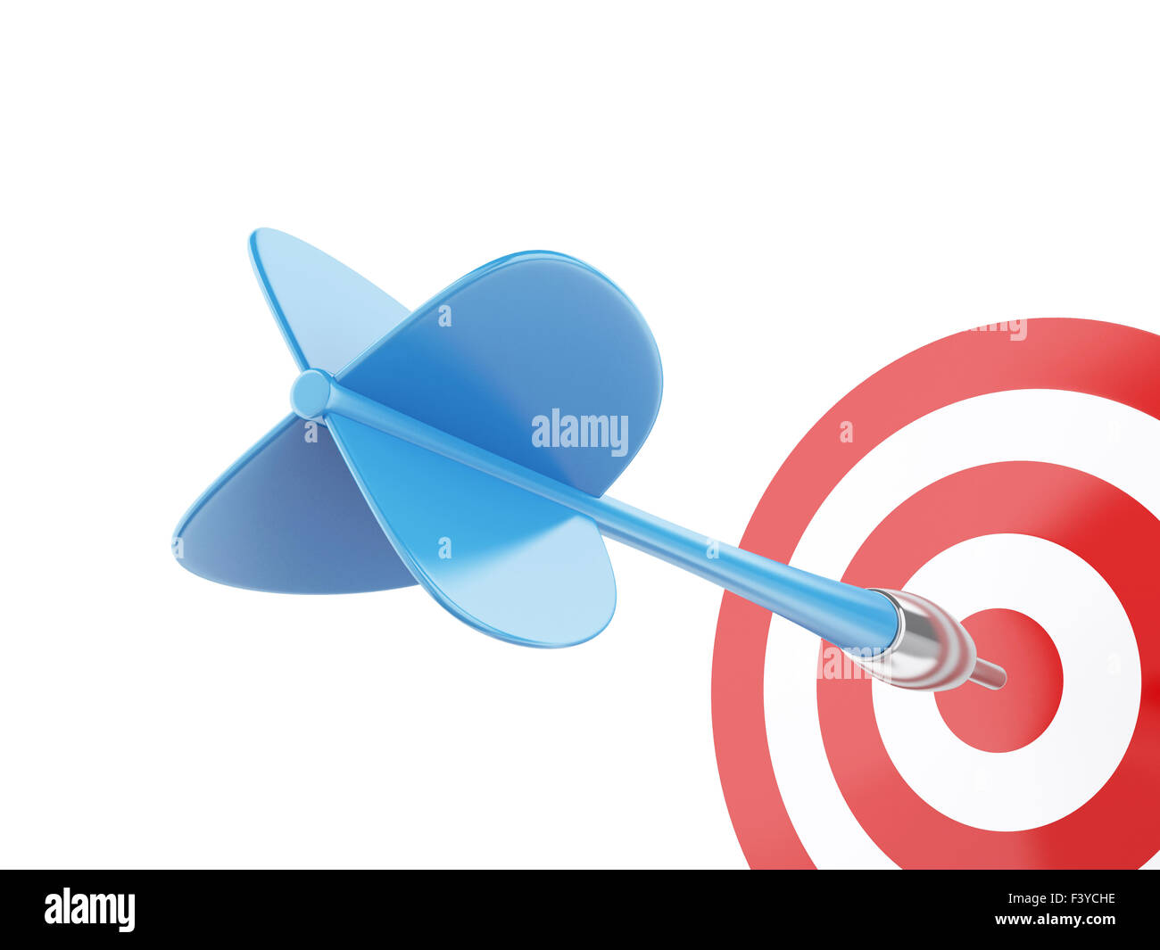 3d renderer image. Arrow in target. Concept of success on white ...