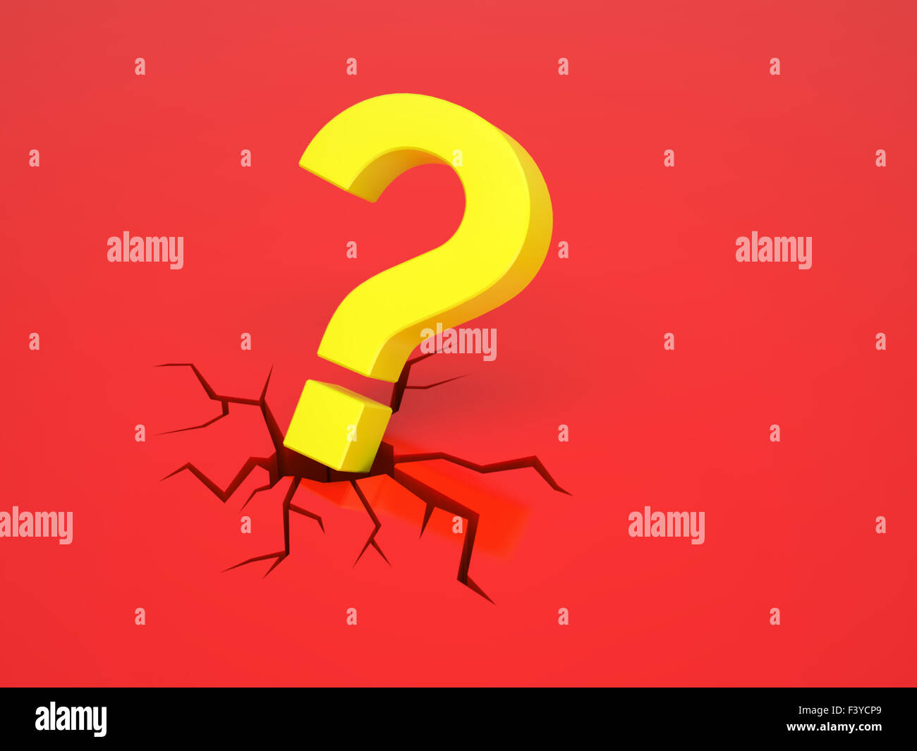 Question mark causes a crack Stock Photo - Alamy