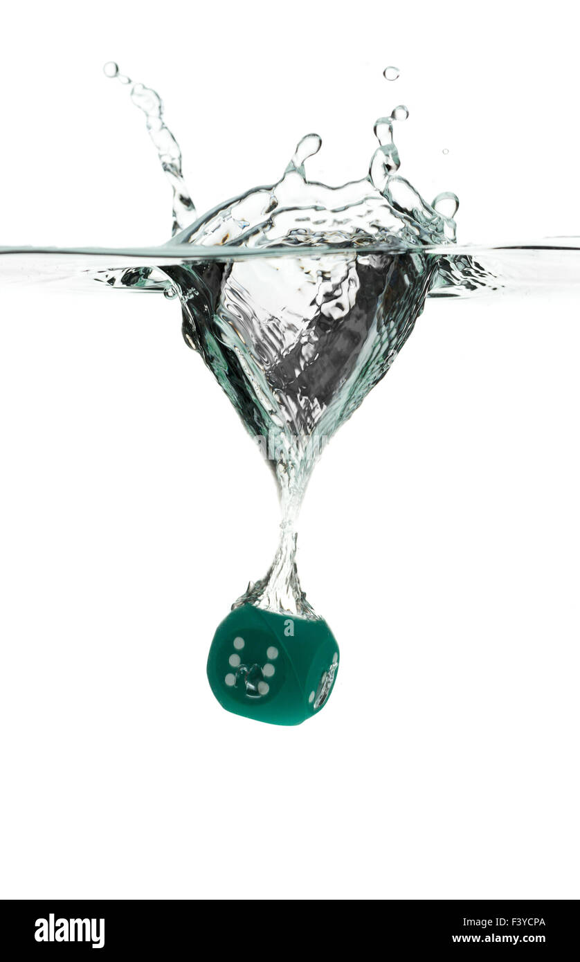dice diving into the water Stock Photo - Alamy