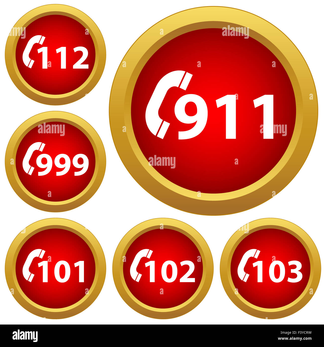 Emergency Set Buttons Stock Photo - Alamy