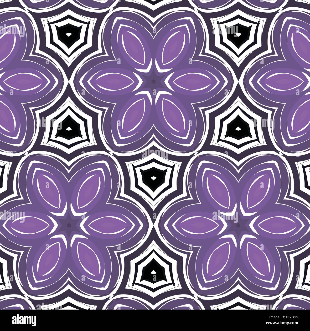 Purple floral pattern with abstract ornament Stock Vector Image & Art ...