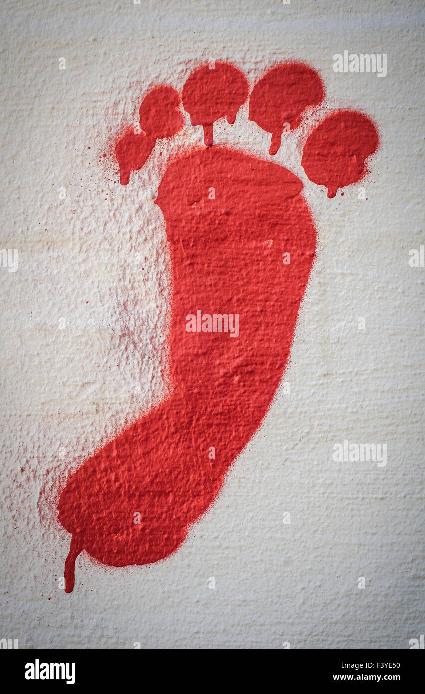 Red Graffiti Foot Stock Photo - Alamy
