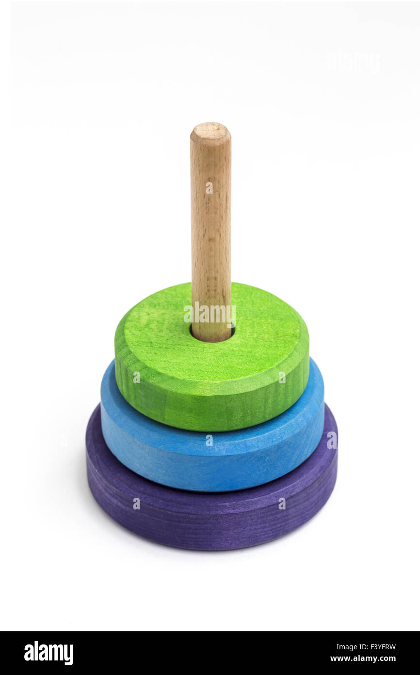A wooden stacking tower for children Stock Photo - Alamy