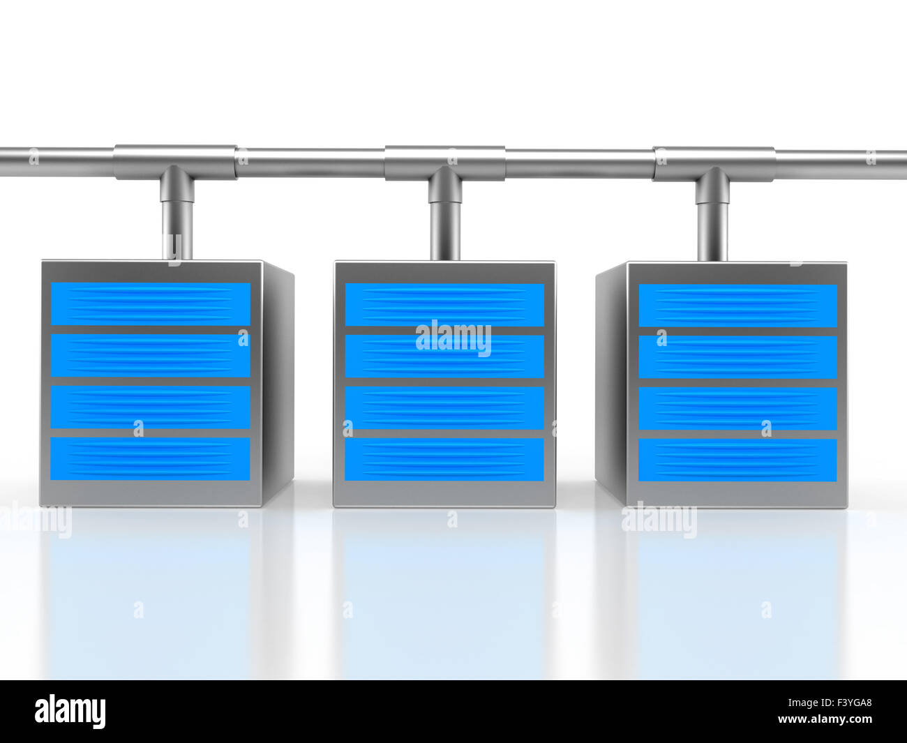 Server group over white background Stock Photo - Alamy