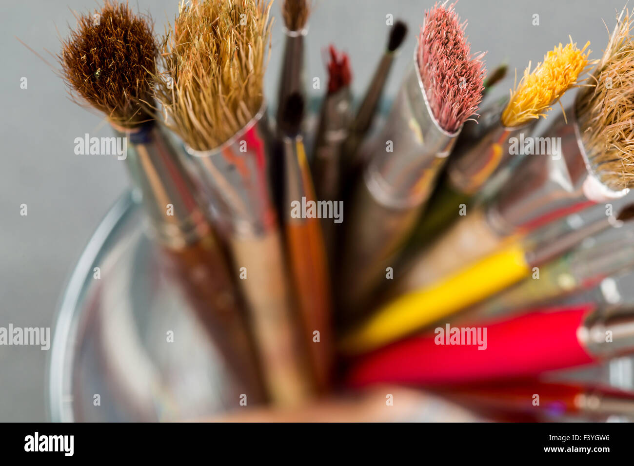 Brushes with pencil hi-res stock photography and images - Alamy