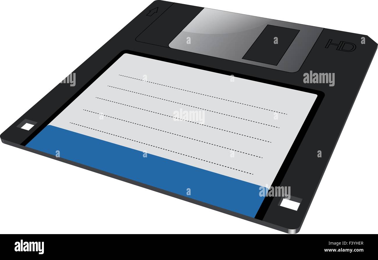 Vector graphic of a traditional floppy disk in three dimensions Stock ...