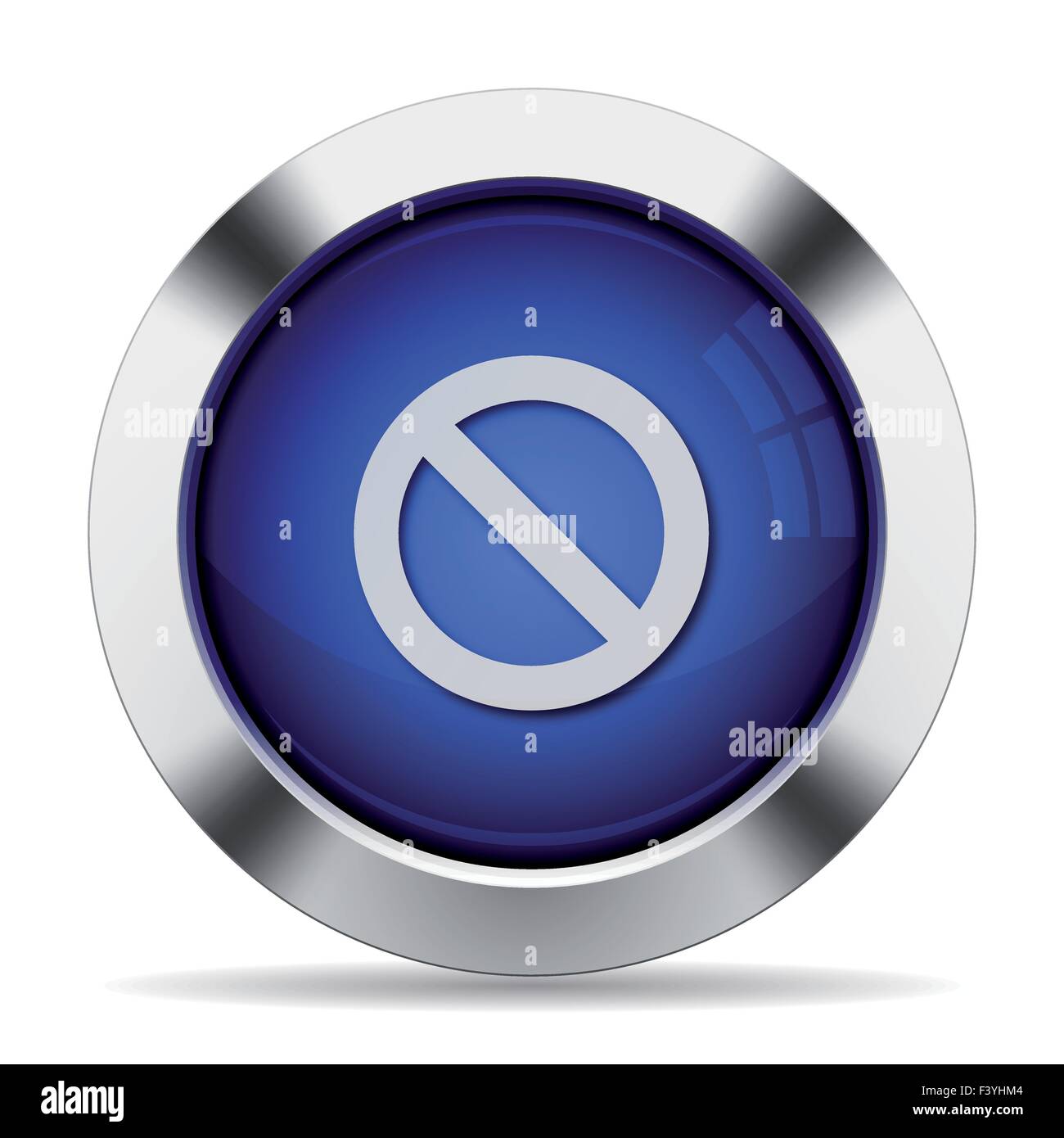 Blue glossy steel blocked button Stock Vector Image & Art - Alamy