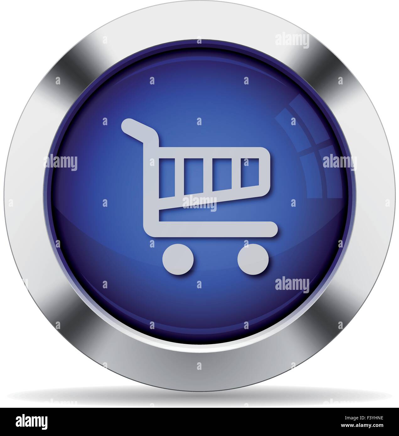 Blue glossy steel cart button Stock Vector Image & Art - Alamy