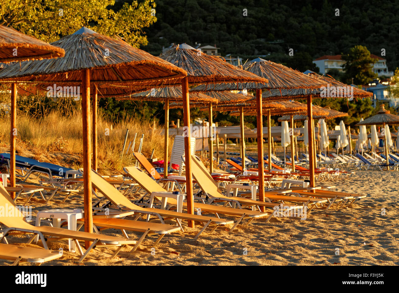 Photo of the beautiful sandy beach in Greek Stock Photo - Alamy