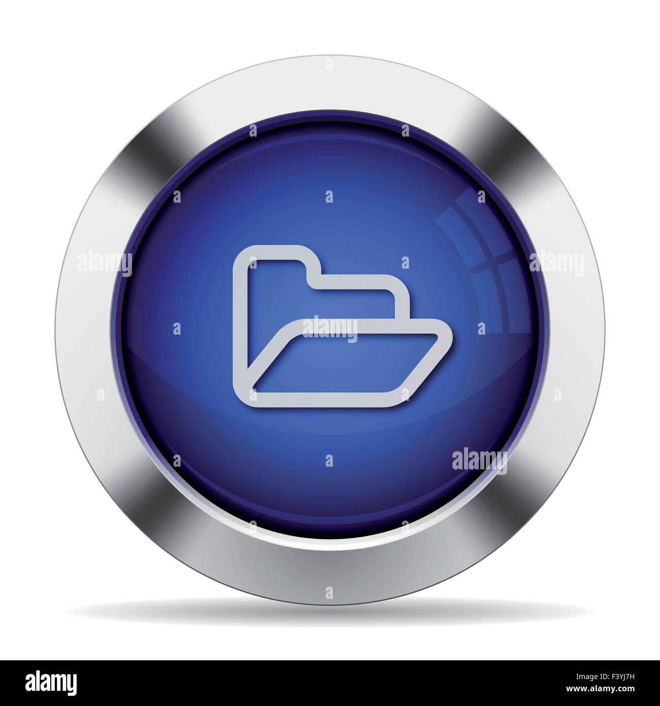 Blue glossy steel folder button Stock Vector Image & Art - Alamy
