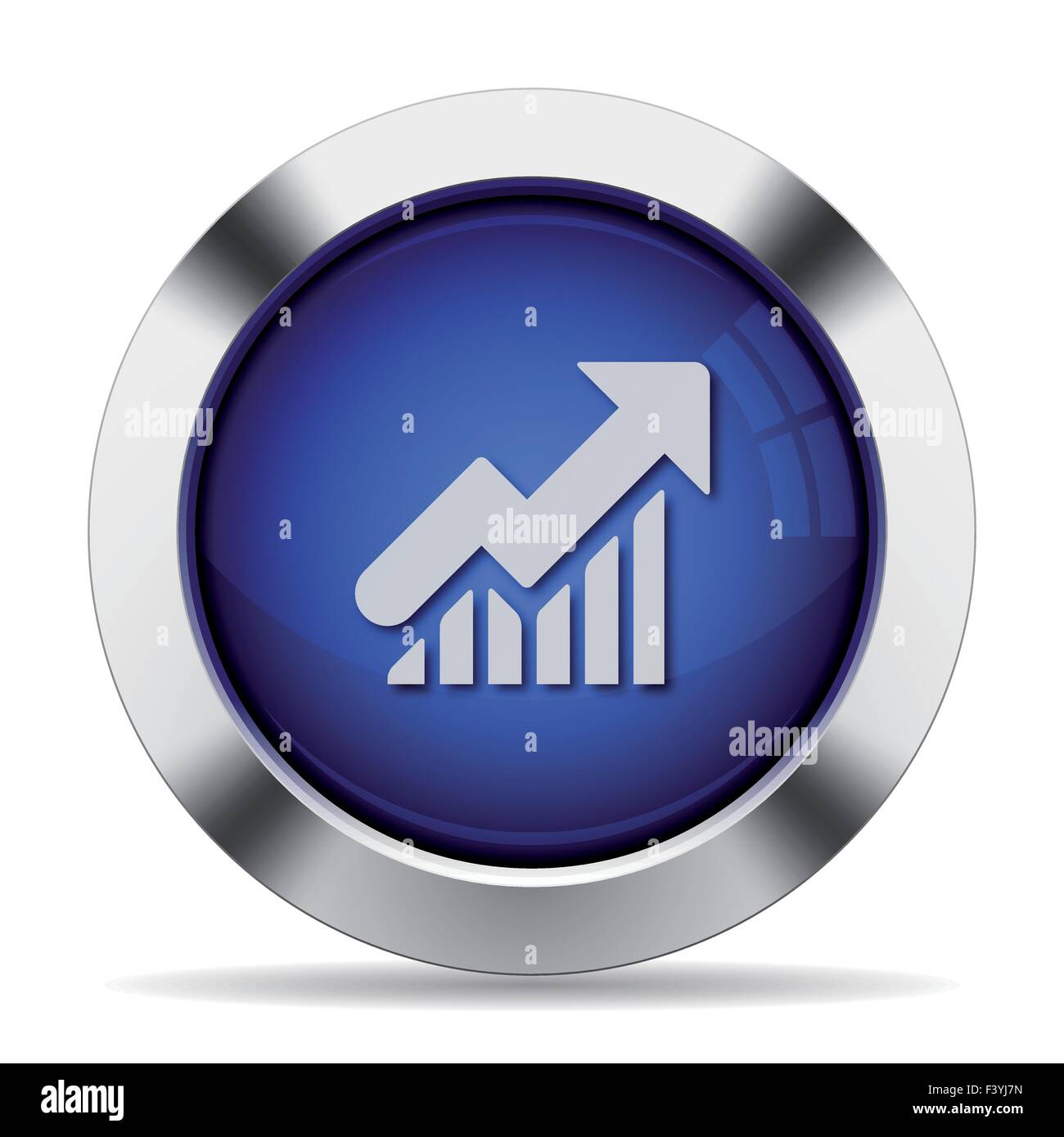 Blue glossy steel graph button Stock Vector Image & Art - Alamy