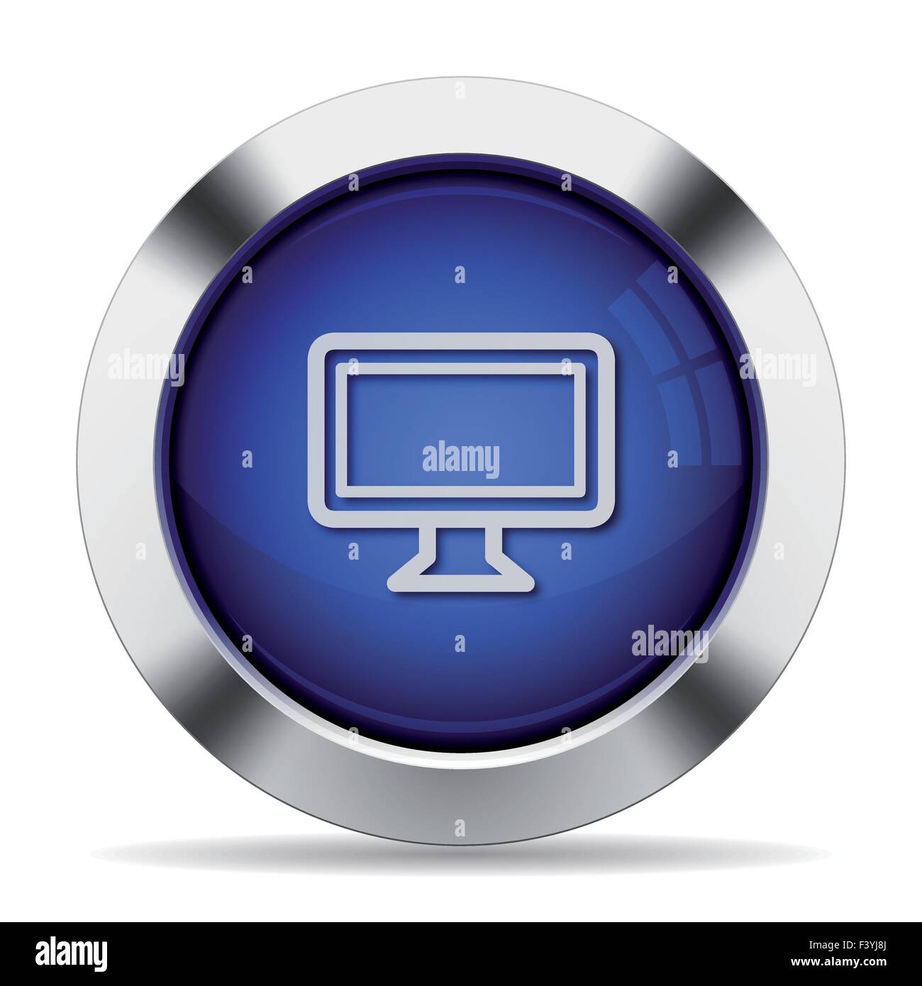 Blue glossy steel monitor button. Arranged layer structure Stock Vector Image & Art - Alamy