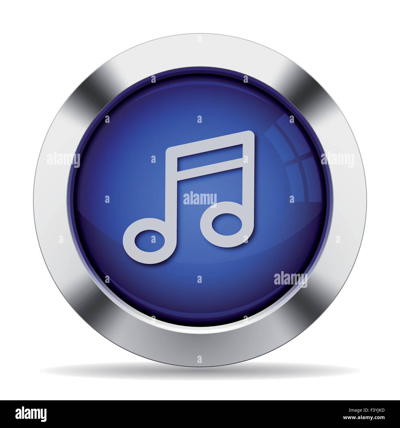 Blue glossy steel music button Stock Vector Image & Art - Alamy