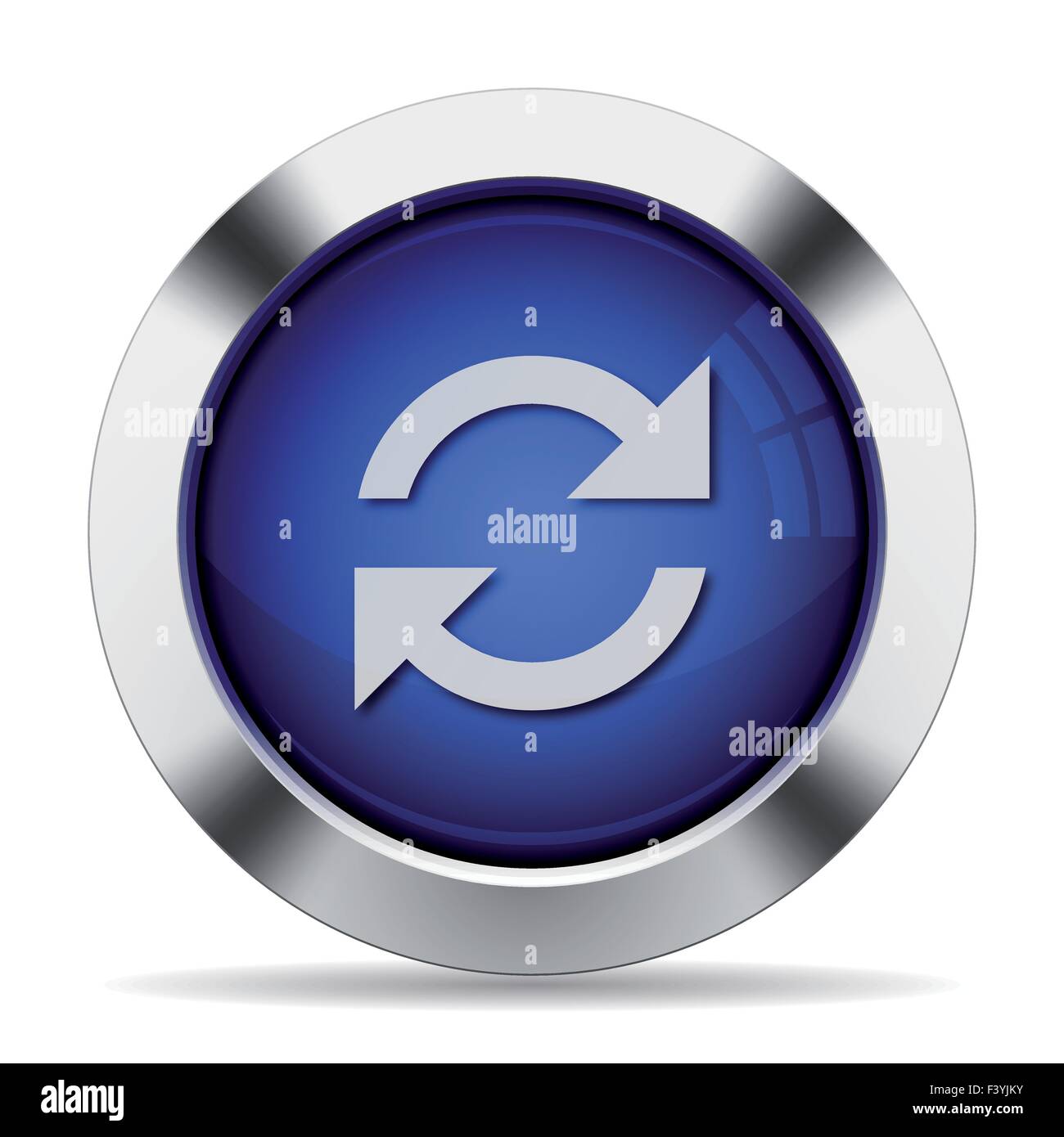 Blue glossy steel refresh button Stock Vector Image & Art - Alamy