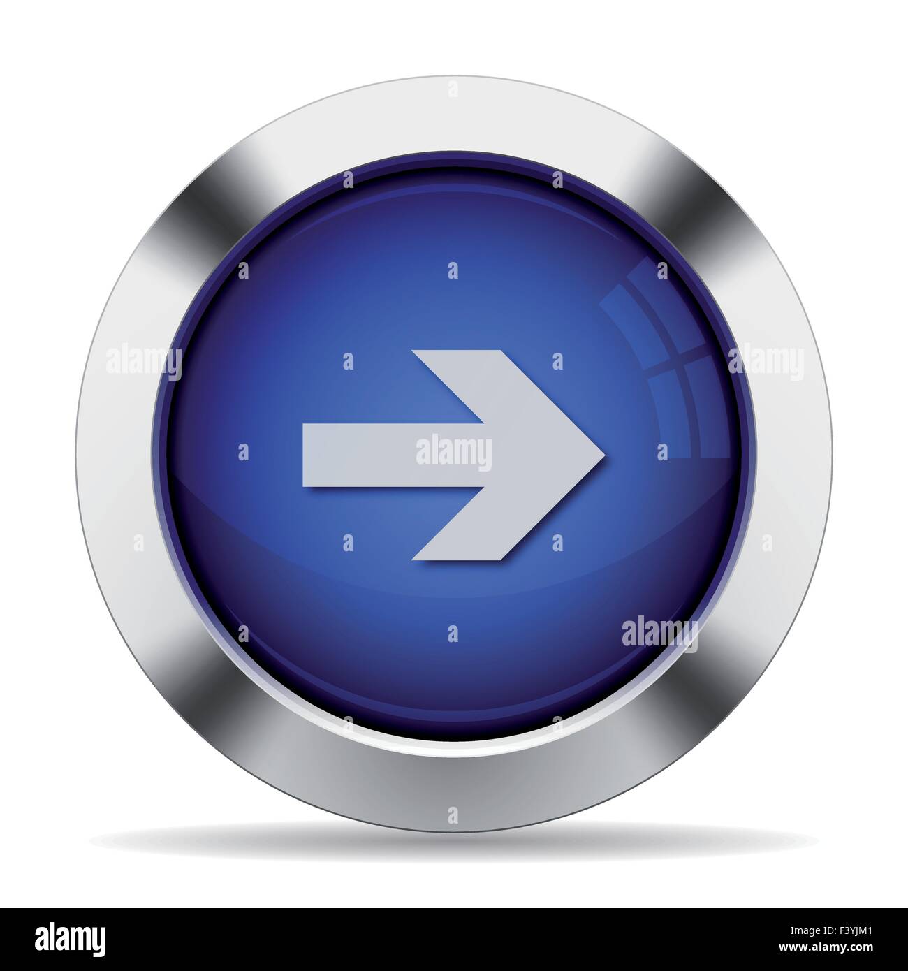 Blue glossy steel right arrow button. Arranged layer structure Stock ...