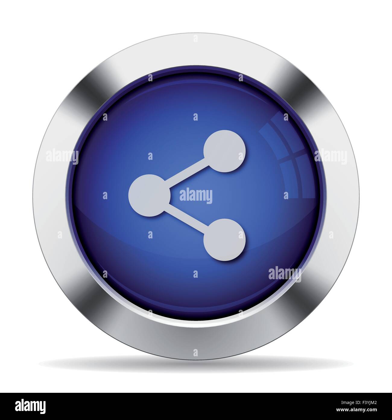 Blue glossy steel share button Stock Vector Image & Art - Alamy