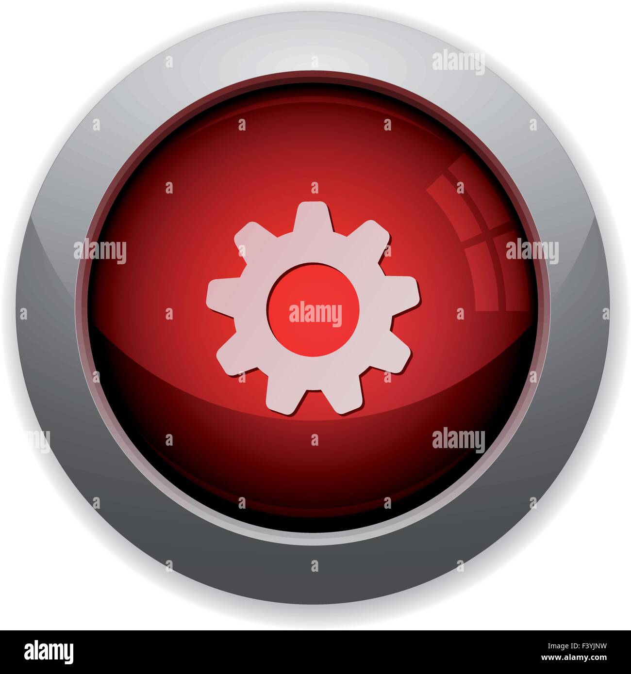 Red glossy gear web button Stock Vector Image & Art - Alamy