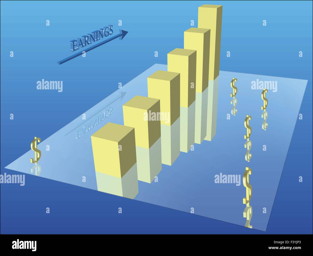 3D vector graphic of a graph about earnings Stock Vector Image & Art ...