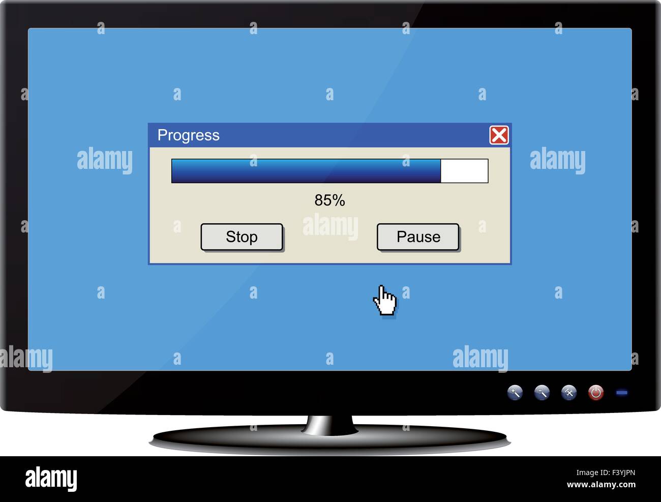 Computer monitor showing blue Stock Vector Images - Alamy