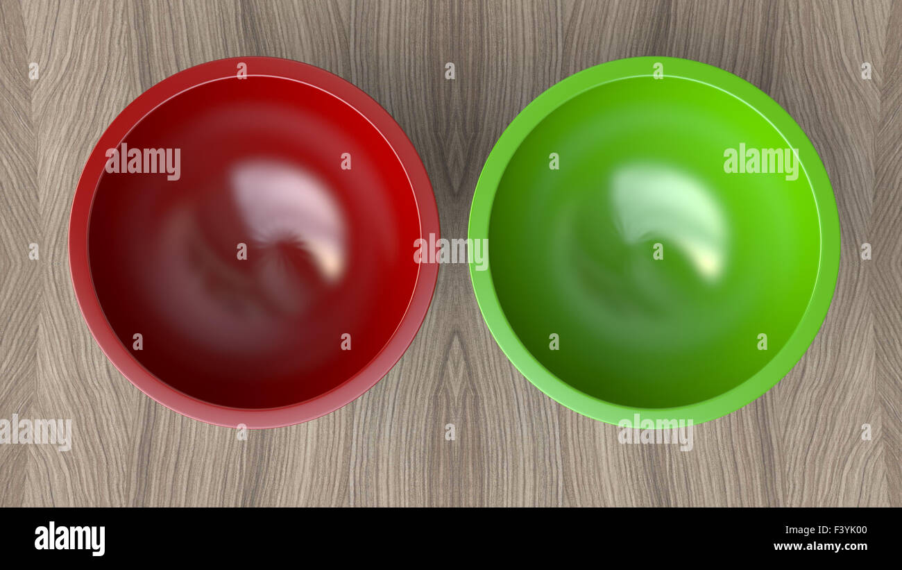 3d two empty salad bowl Stock Photo - Alamy