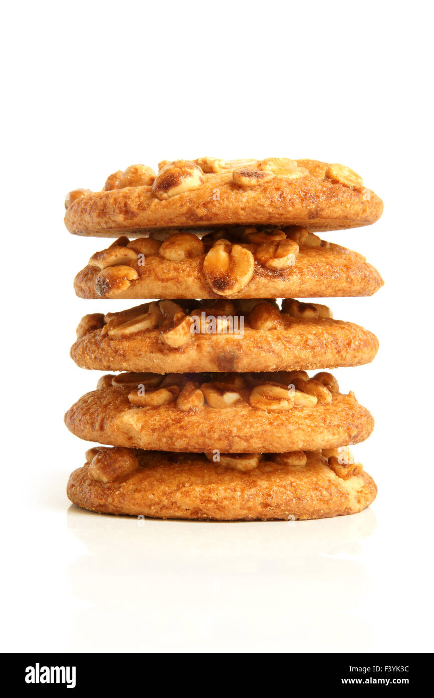 Stack of sugar cookies with peanuts Stock Photo - Alamy