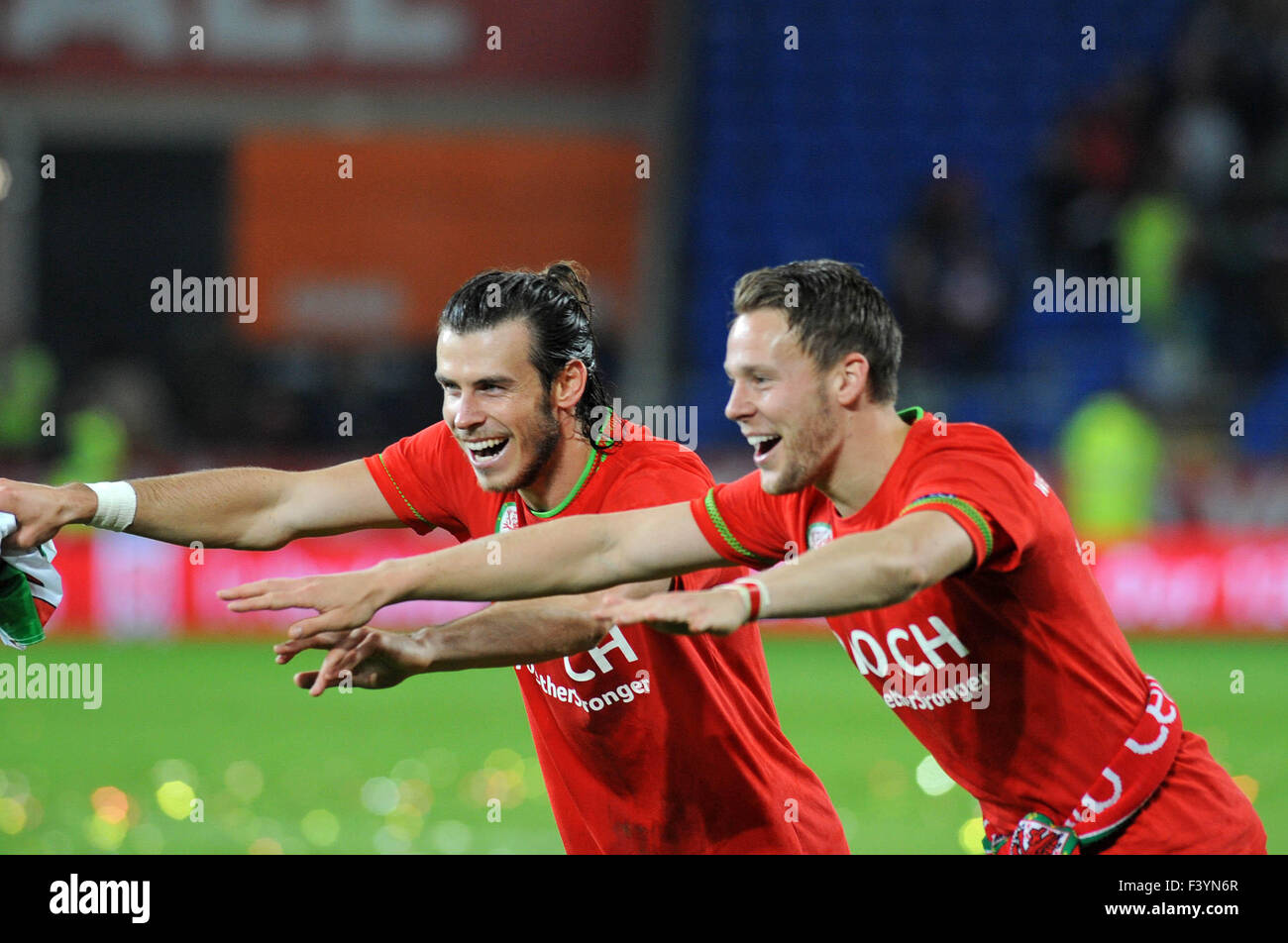 Wales v Andorra - Cardiff - 13th October 2015 - Euro 2016 qualifying round. Gareth Bale and ...