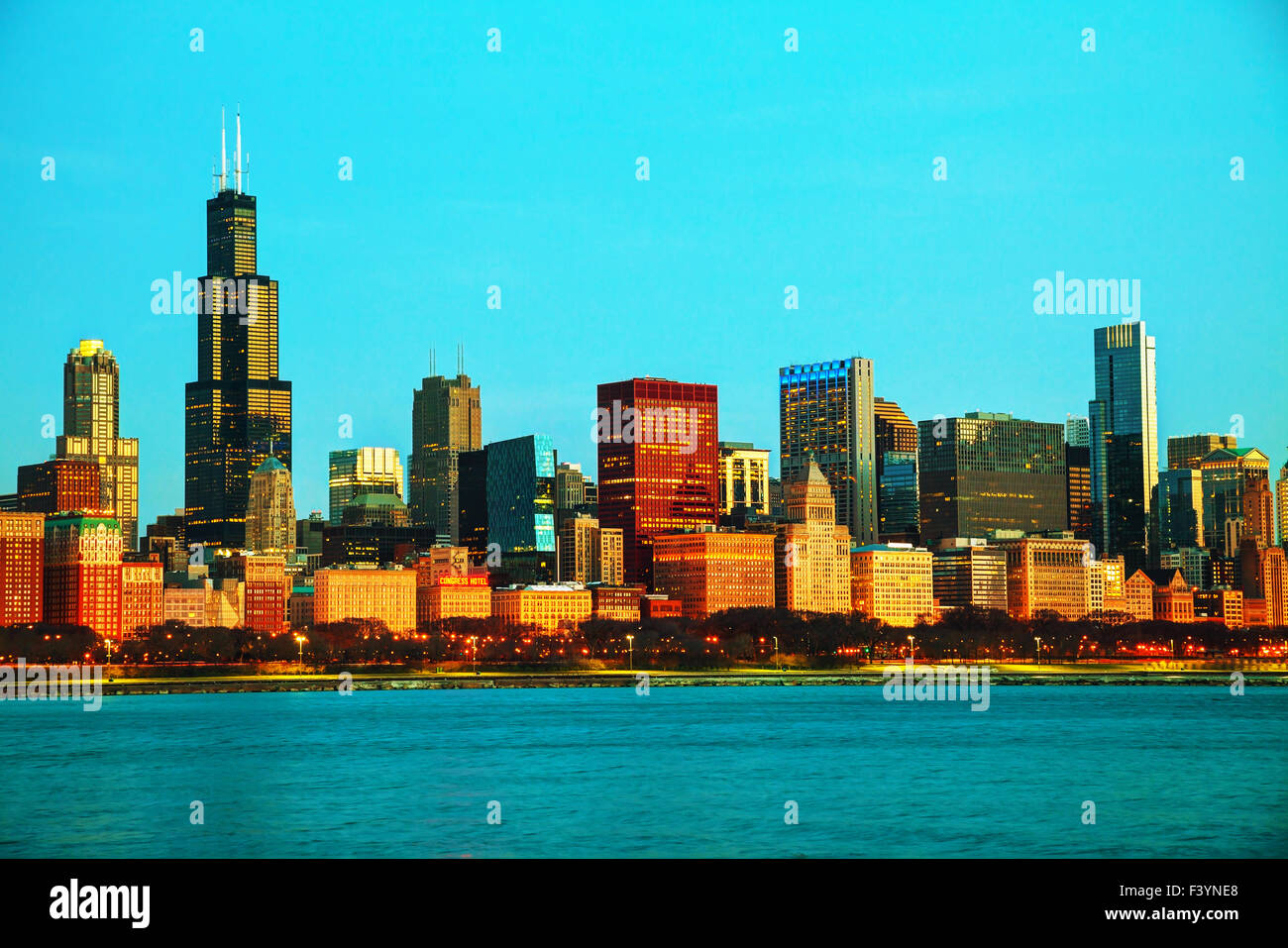 Chicago downtown cityscape Stock Photo - Alamy