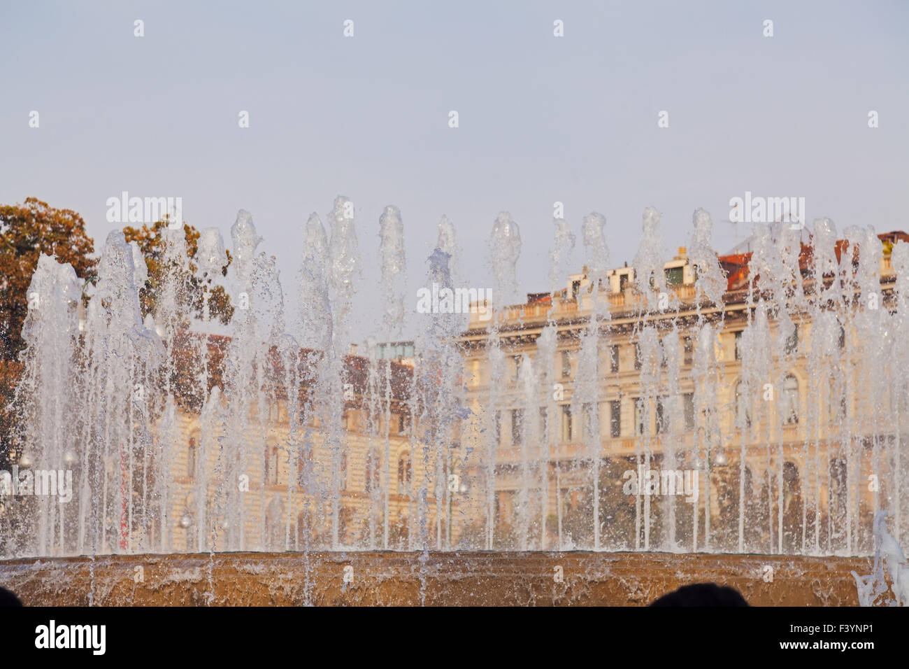 City square with fountain Stock Photo - Alamy