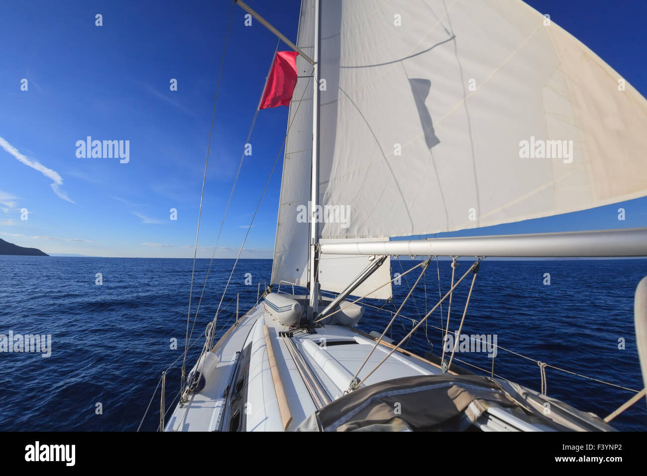 Sailing boat in the sea Stock Photo - Alamy