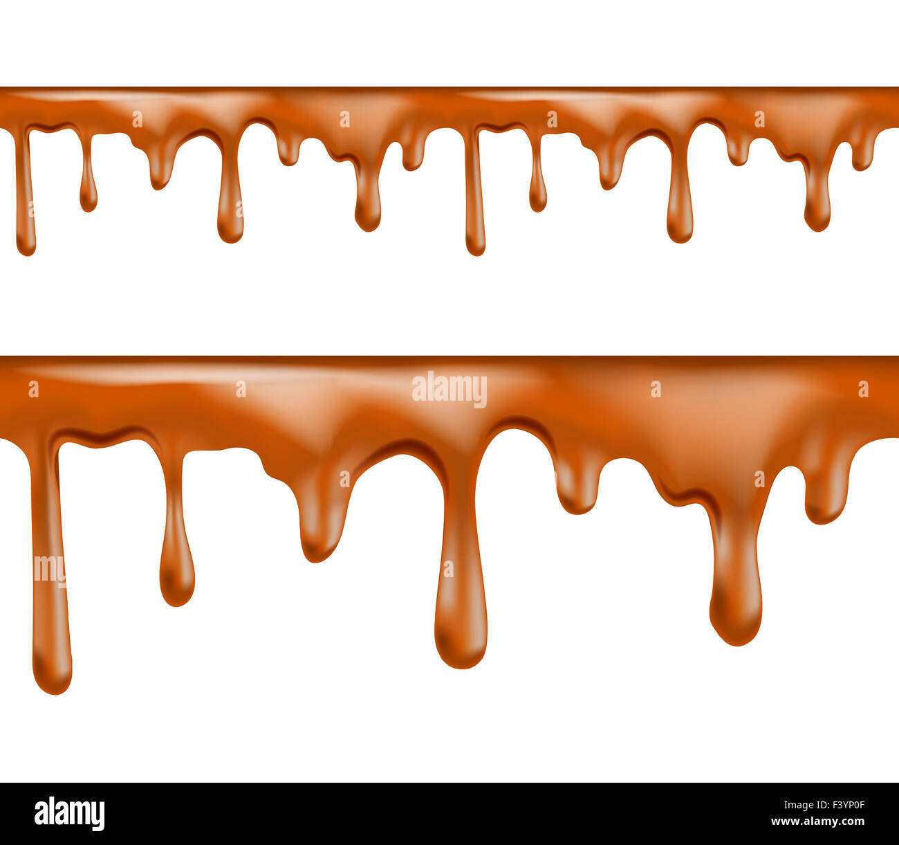 Sweet caramel drips seamless patterns Stock Photo - Alamy