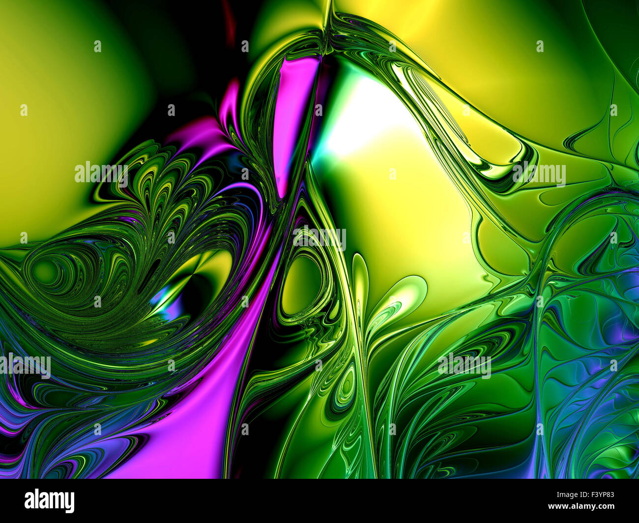 Gorgeous fractal colorful glass tiles in the style of computer graphics ...