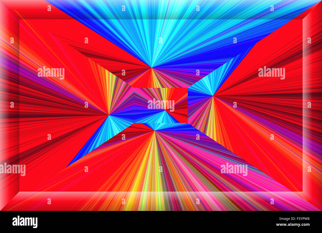 Abstract geometric ornament. Gradient color perspective. Broken lines ...