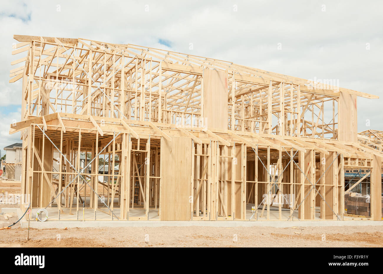 New home construction framing Stock Photo - Alamy