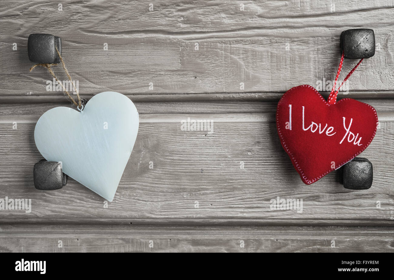 Two hearts wood hi-res stock photography and images - Alamy