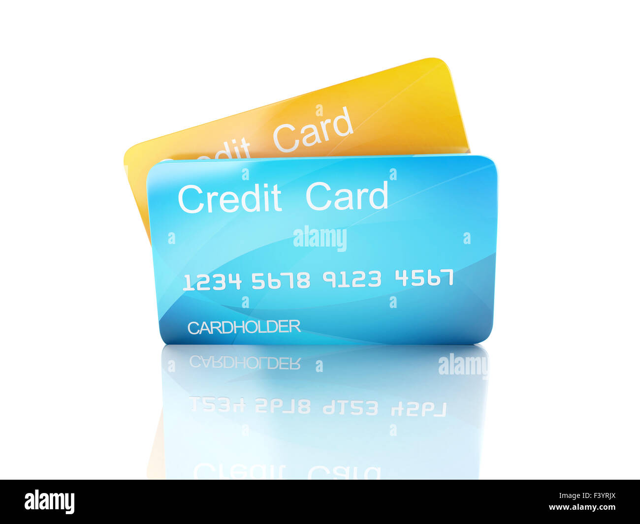 3d credit card on white background Stock Photo - Alamy