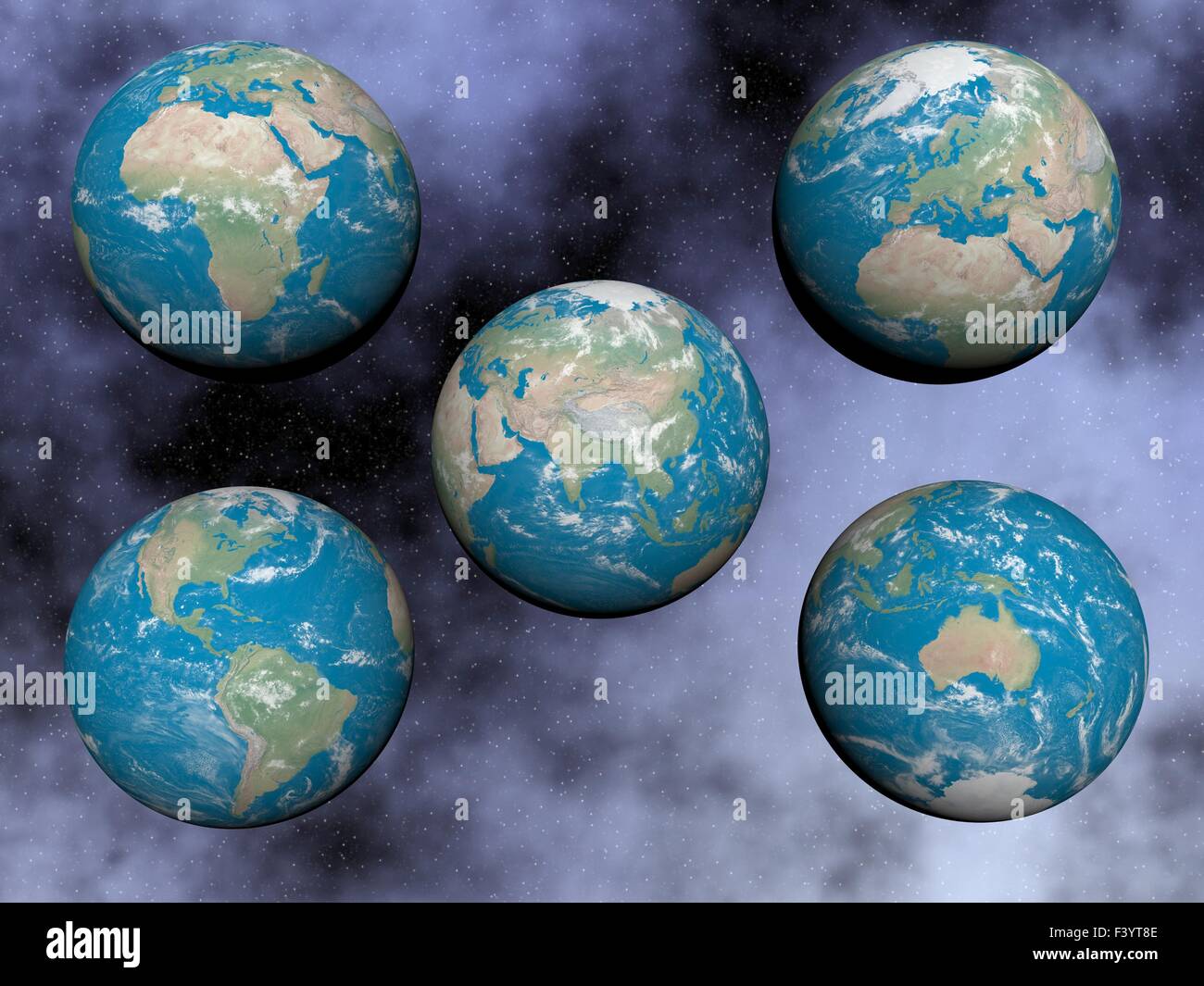 Continents on the earth - 3D render Stock Photo - Alamy