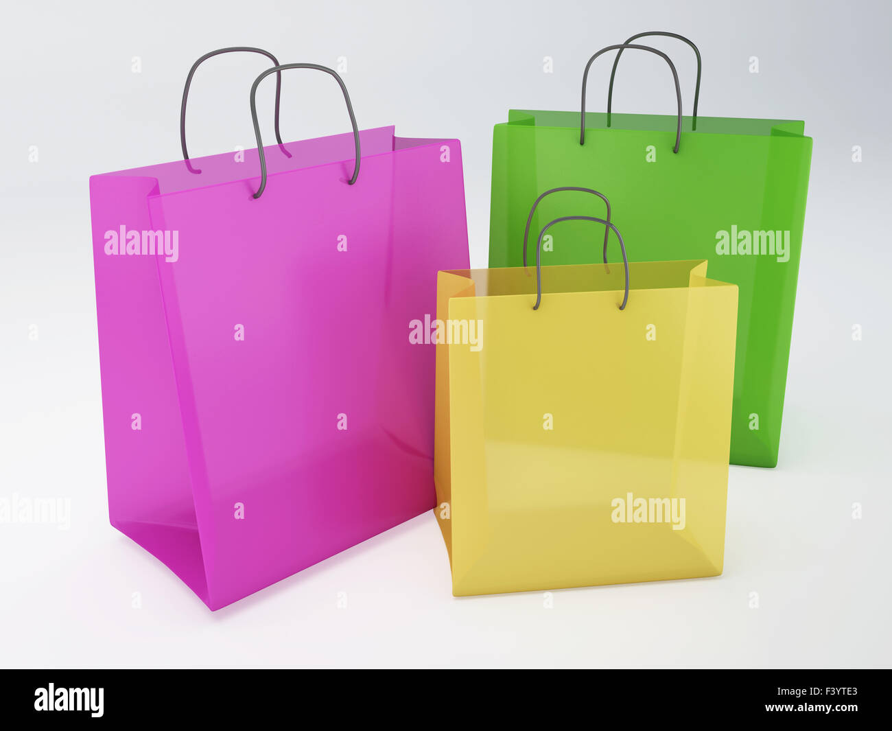 colorful shopping bags on white background Stock Photo - Alamy