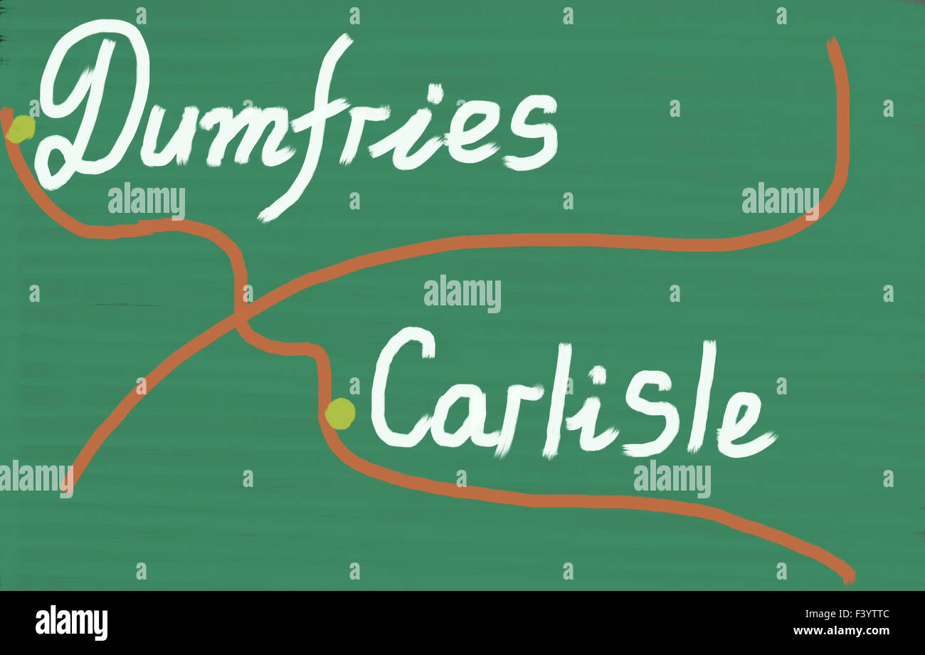 Dumfries map hi-res stock photography and images - Alamy