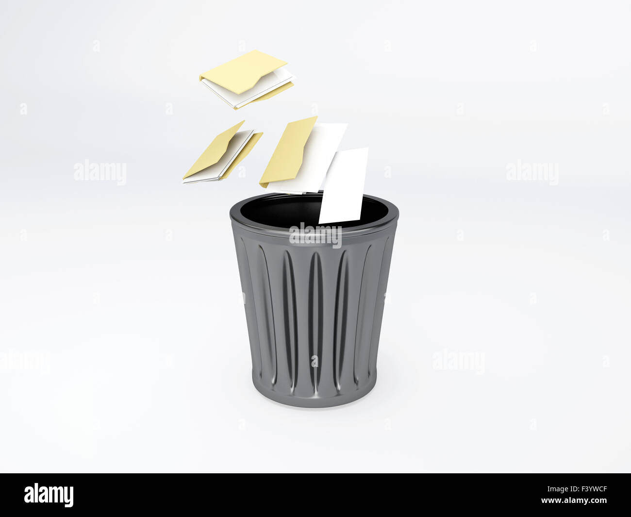 Trash folder on white background Stock Photo - Alamy