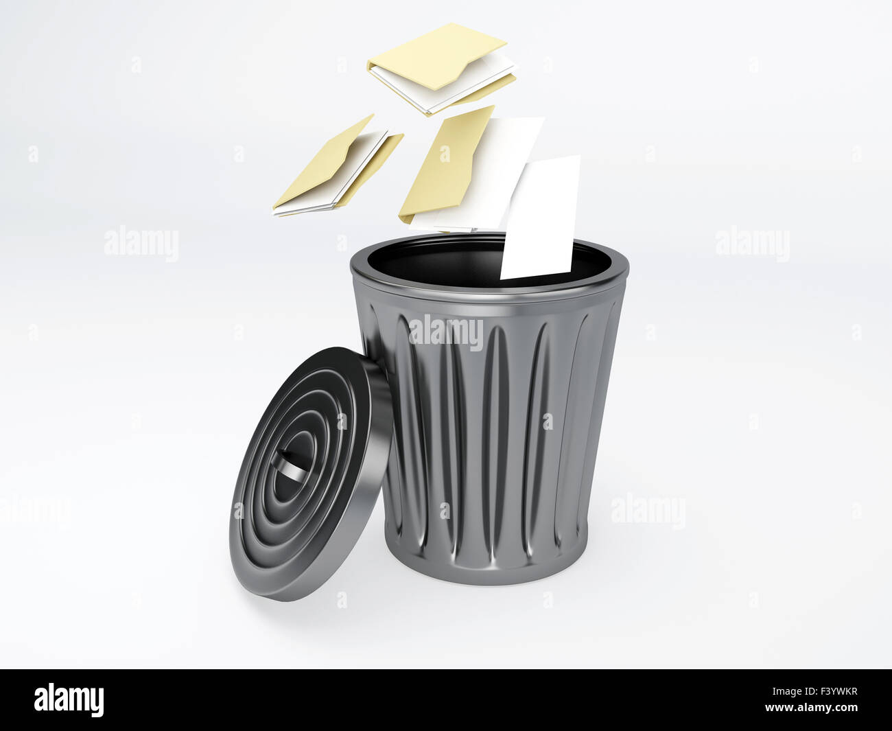 Trash folder on white background Stock Photo - Alamy