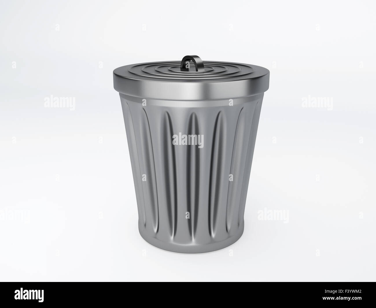 trash bin on white background Stock Photo - Alamy