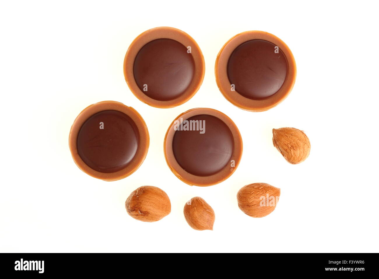 Caramel Candy with Hazelnut and Chocolate Stock Photo - Alamy