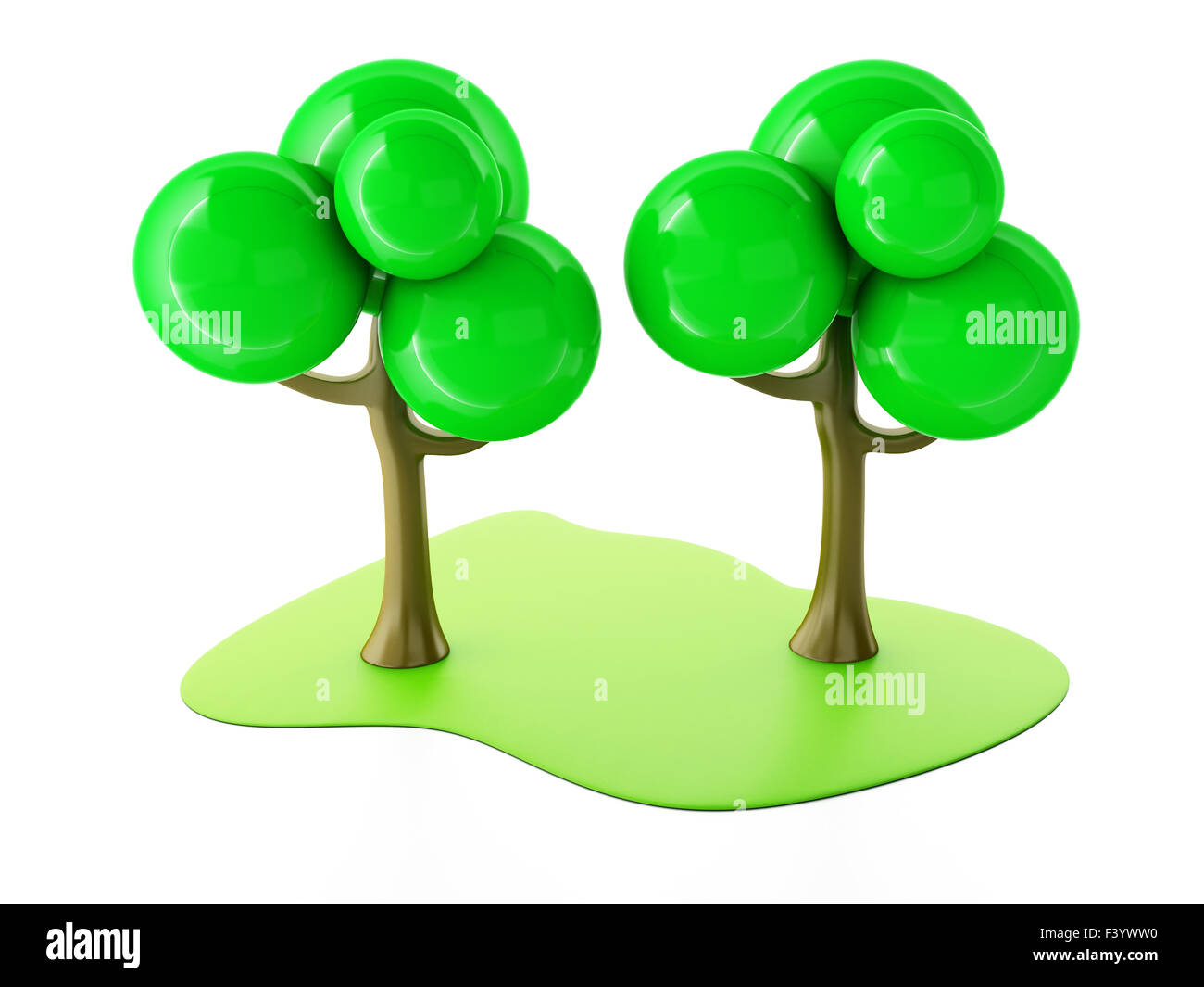 3d tree on white background Stock Photo - Alamy