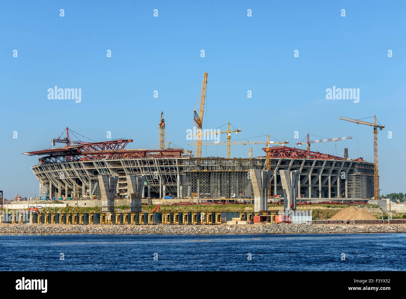 Construction of stadium Stock Photo - Alamy