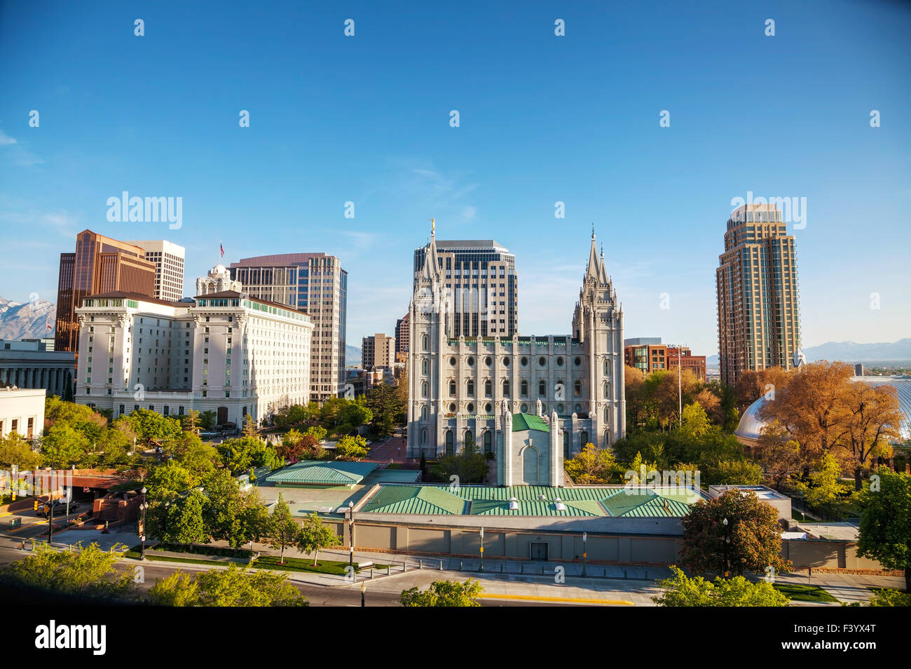 Salt Lake City downtown overview Stock Photo - Alamy
