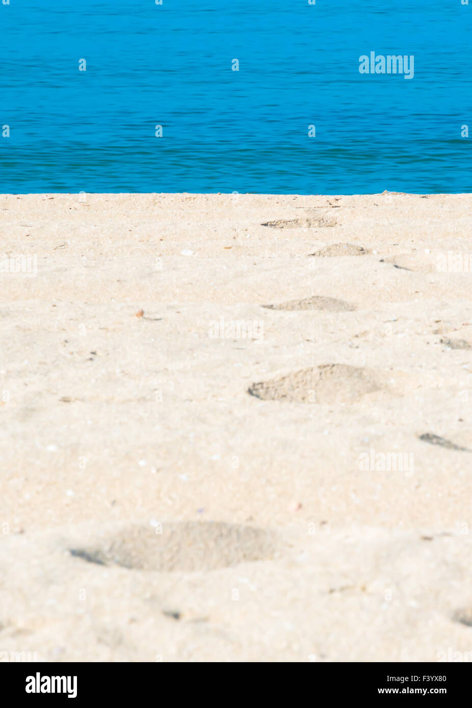 Sand tracks into the water Stock Photo - Alamy