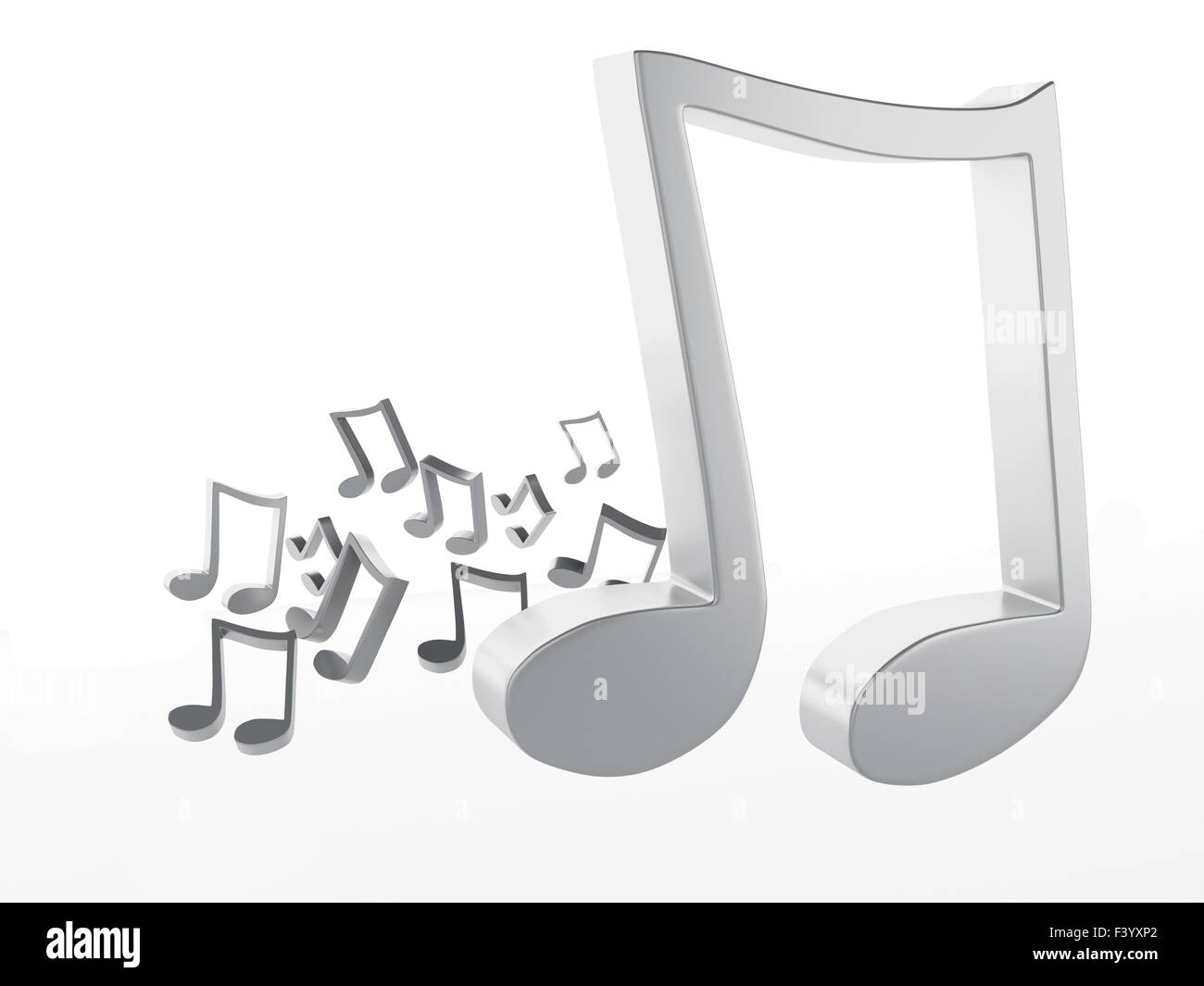music note 3D. Isolated on white background Stock Photo - Alamy