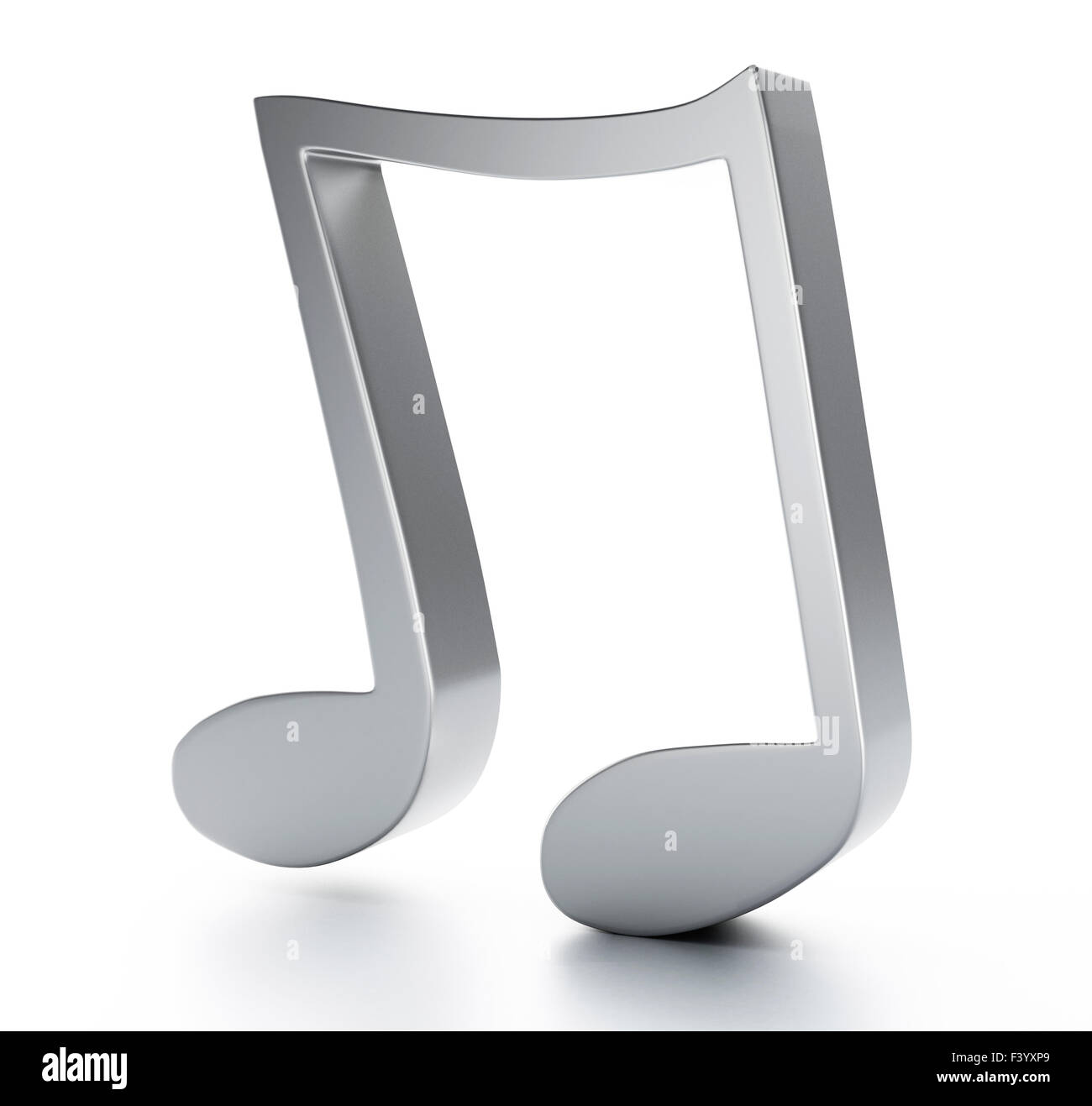 music note 3D. Isolated on white background Stock Photo - Alamy