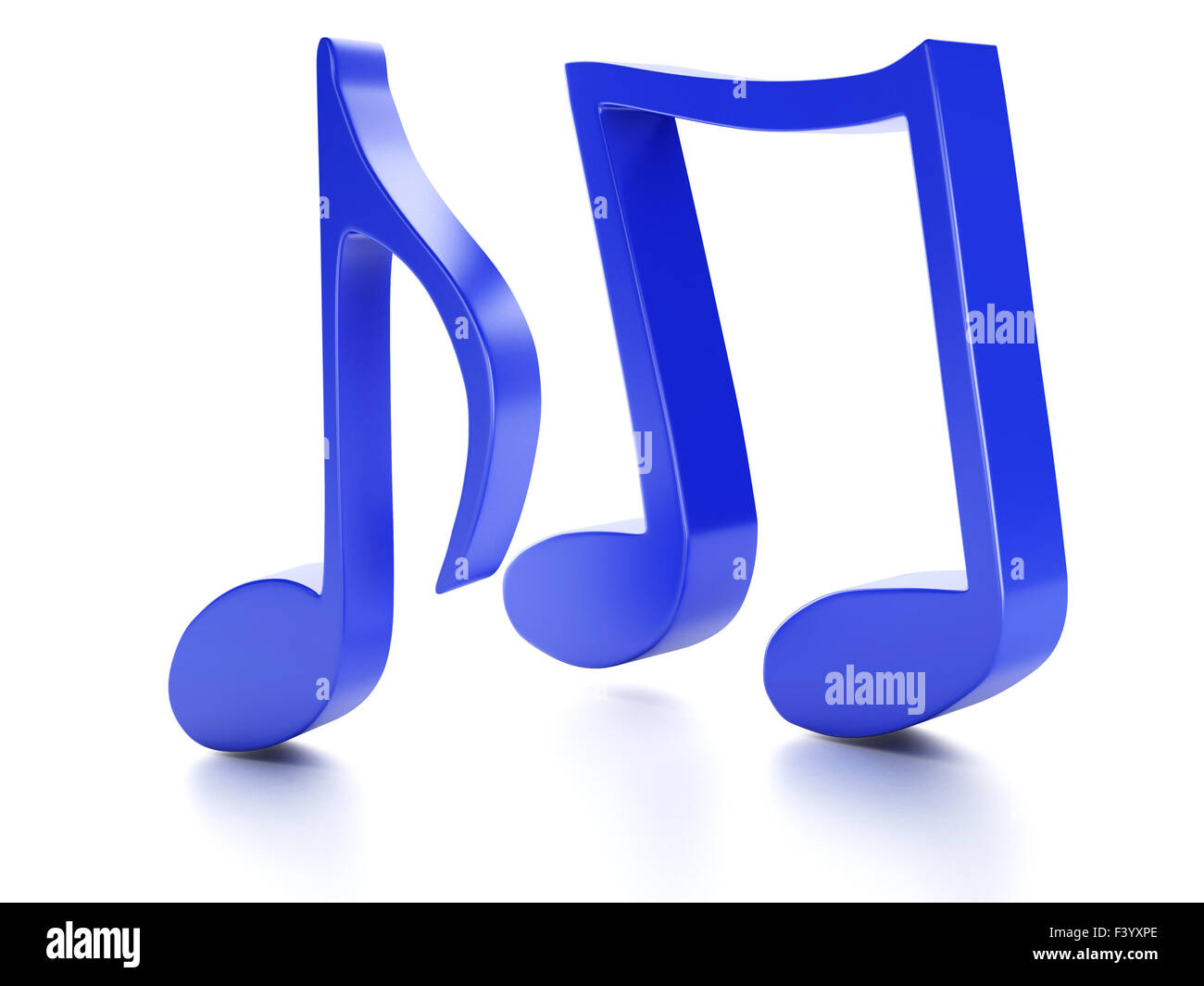 music note 3D. Isolated on white background Stock Photo - Alamy